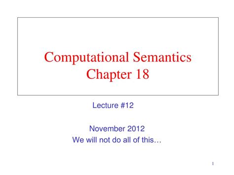 Ppt Computational Semantics Chapter 18 Powerpoint Presentation Free