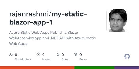 github rajanrashmi my static blazor app 1 azure static web apps