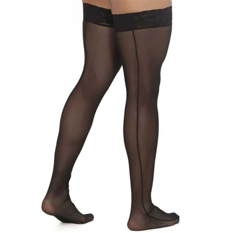 Candyman Mesh Thigh Highs Black Inderwear