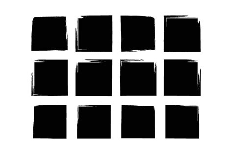 Square Shape Glyph Grunge Shape Brush Stroke Pictogram Symbol Visual