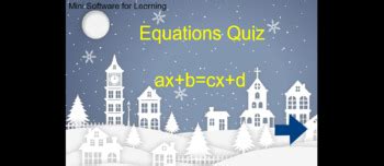 Winter Equations Quiz Computer Game By Mini Software For Learning