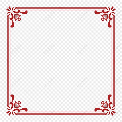 เส้นขอบสีแดง รูปแบบเรียบง่าย กรอบรูปตกแต่ง กรอบรูปแบบชายแดน Png สำหรับการดาวน์โหลดฟรี Lovepik