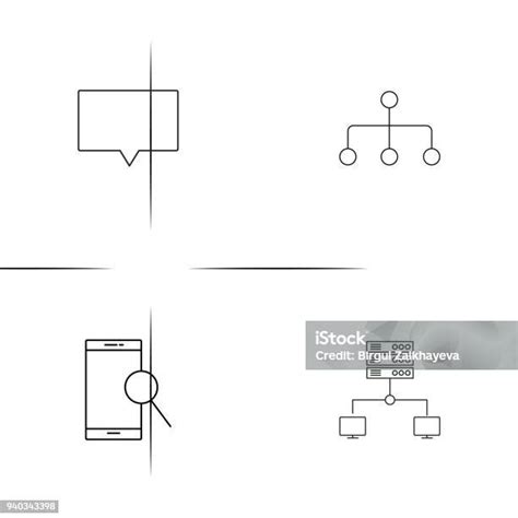 네트워크 및 데이터베이스 간단한 선형 아이콘 설정합니다 개요 벡터 아이콘 0명에 대한 스톡 벡터 아트 및 기타 이미지 0명 기포 디자인 Istock