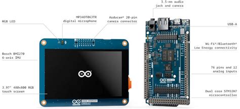 touch screen shield for arduino giga has microphone and imu