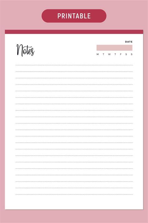 Printable Lined Notes Pages Lined Paper Notetaking Pages Pdf Lined