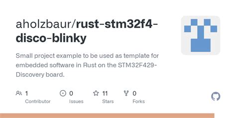 GitHub Aholzbaur Rust Stm32f4 Disco Blinky Small Project Example To