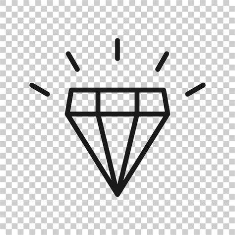 Icono de gema de diamante en estilo plano ilustración vectorial de piedra preciosa en fondo
