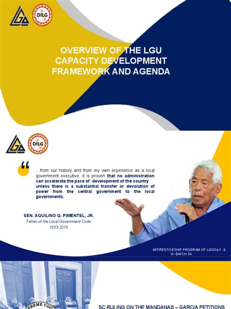 Overview Of The Lgu Capdev Framework And Agenda Pdf