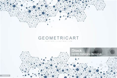 과학 6 각형 패턴의 현대 미래 배경입니다 입자 의료 기술 화학 과학에 대 한 분자 구조와 가상 추상 배경 소셜 네트워크 벡터