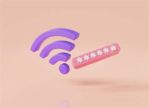 Premium Photo Wifi With Password Icon On Pink Background Wireless