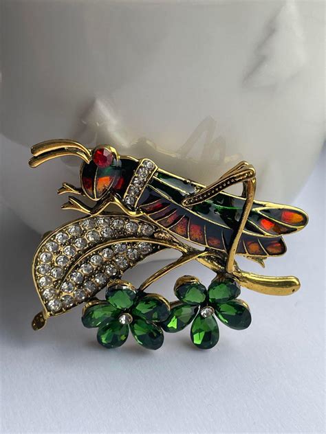 Rhinestone Grasshopper Brooch