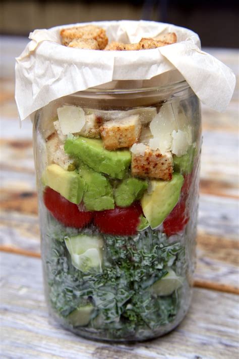 Chicken Caesar Mason Jar Salad Boneless Skinless Chicken Breast Recipes POPSUGAR Food Photo