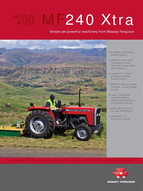 Powerful Massey Ferguson Mf240 Xtra Tractor Pdf Motor Vehicle Car