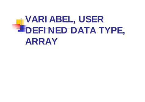 PDF VARIABEL USER DEFINED DATA TYPE ARRAY Variabel D Module Level Variabel Scope