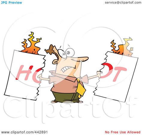 Royalty Free Rf Clip Art Illustration Of A Cartoon Man Tearing A Hot