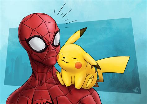 Artstation Spider Man With Pikachu