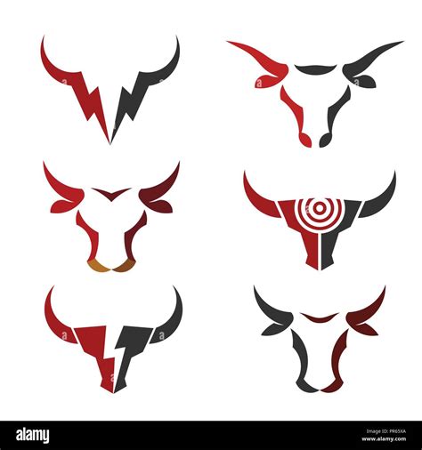 Best Simple Bull Head Vector Logo Set Concept Illustration Simple