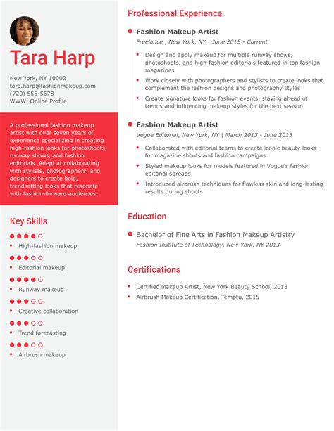 25 Makeup Artist Resume Examples And Templates For 2025