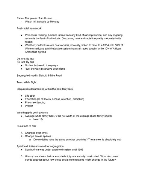 Etst 100 Notes 8 27 21 Professor Allison Goar Race The Power