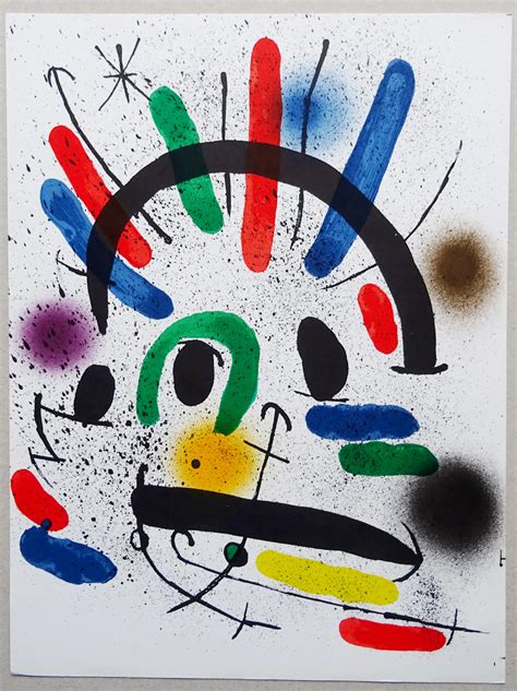 Joan Miro Litografo Band I 1972 Litografia Original Ii Mourlot