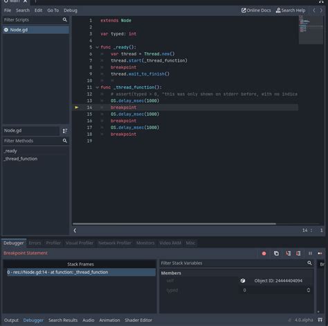 Implement A Threaded Script Debugger · Issue 4952 · Godotenginegodot