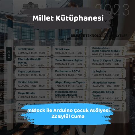 mBlock ile Arduino Çocuk Atölyesi 22 Eylül Millet Kütüphanesi