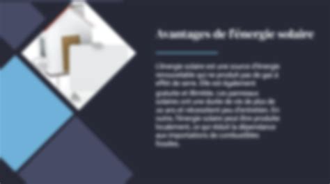 SOLUTION Les Avantages Et Les Inconv Nients De L Nergie Solaire