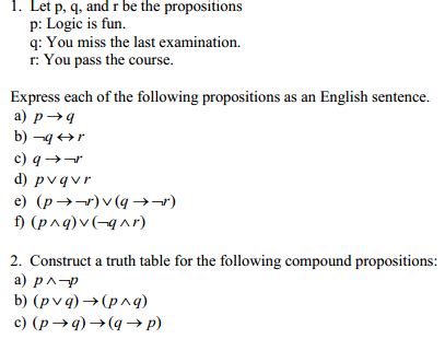 Solved Let P Q And R Be The Propositions P Logic Is Fun Chegg
