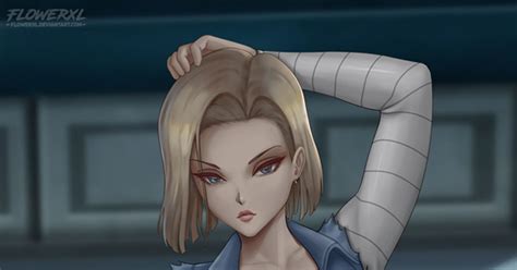 Android18 Dragonball Boobs Android 18 Pixiv
