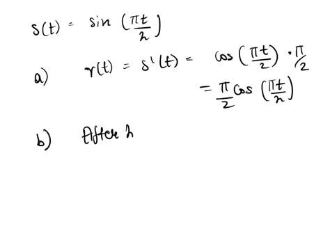 Solved A Particle Moves According To A Law Of Motion S T Sin Pi T