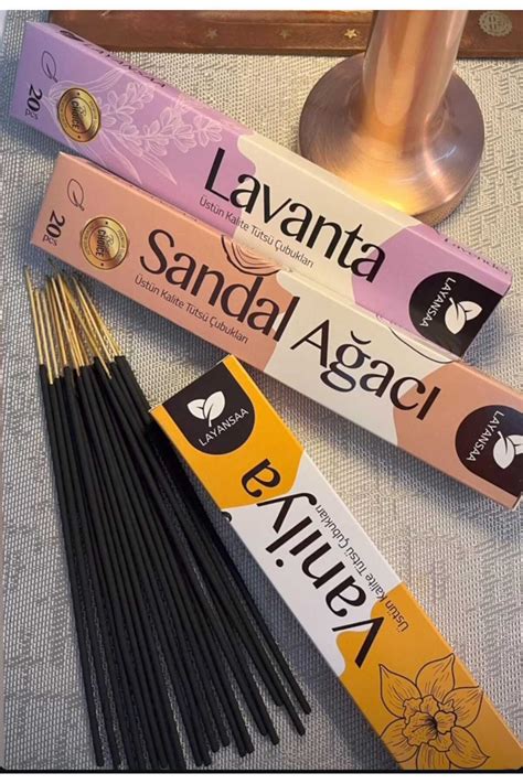 Layansaa 60 Adet Çubuk Tütsü 3 Paket Lavanta Sandal Vanİlya