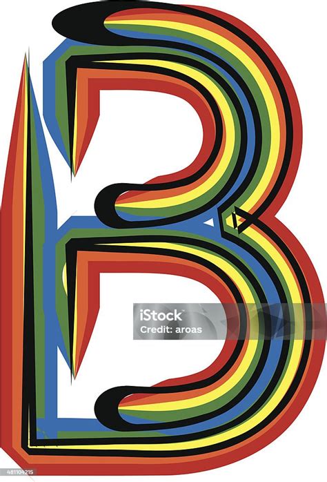 색상화 서체가 알파벳 B 0명에 대한 스톡 벡터 아트 및 기타 이미지 0명 Cmyk 개념 Istock