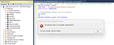 Sql Server Error Database Cannot Be Opened It Is In The Middle Of A