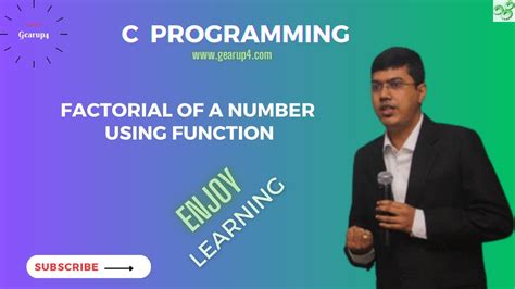 C Programming Factorial Of A Number Using Function Youtube