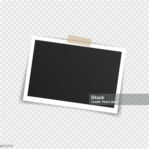벡터 사진 프레임 모형 디자인입니다 투명 한 배경에 격리 된 스티커 테이프에 슈퍼 세트 사진 프레임 벡터 일러스트레이션 가정용