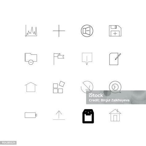 Web 應用程式線性薄圖示設置概述的簡單向量圖示向量圖形及更多圖示圖片 圖示 圖表 插圖 Istock
