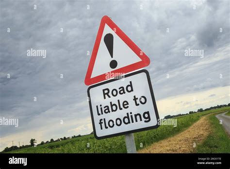 Road Liable To Flooding Sign Stock Photo Alamy