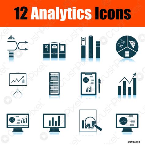 Analytics Icon Set Stock Vector 3134824 Crushpixel