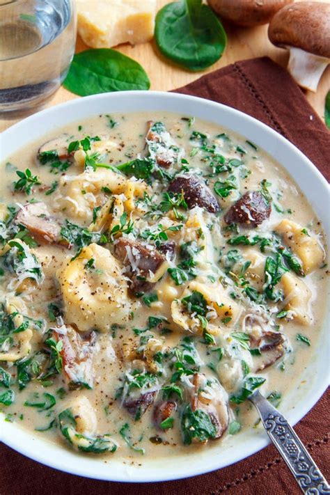 Creamy Parmesan Mushroom And Spinach Tortellini Soup Recipe On Closet