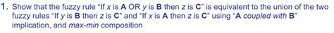 Solved Show That The Fuzzy Rule If X Is AORy Is B Then Z Chegg