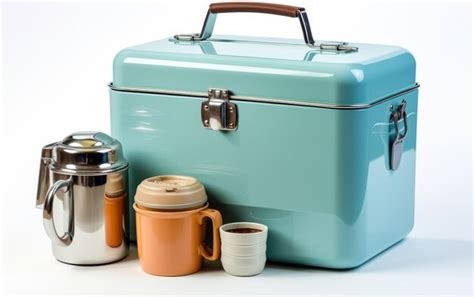 Premium Photo Retro Metal Lunchbox On White Background