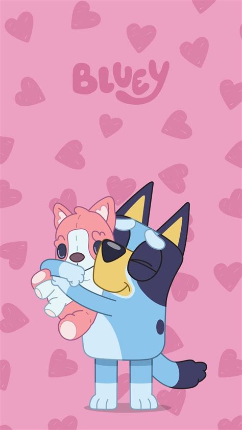 Bluey Valentines Day Cute Cartoon Wallpapers Cartoon Wallpaper