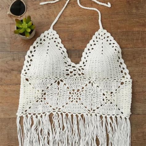 White Crochet Bralette Top Brand New Never Worn Depop