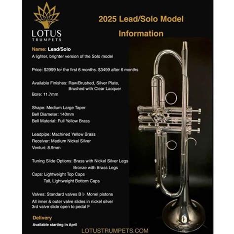 Ernie Williamson Music Lotus Lead Solo Brushed Lacquer