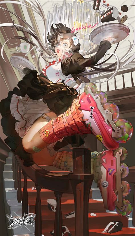 Lomizuki Absurdres Copyright Request Highres 1girl Apron Banister