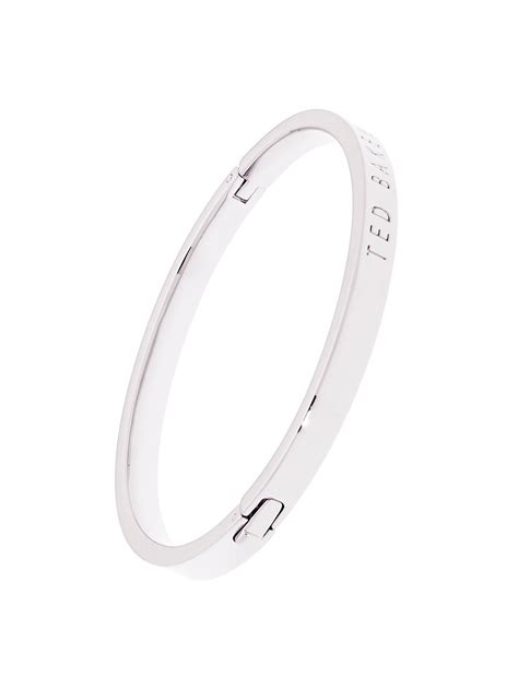 Ted Baker Clemina Hinge Metallic Bangle In Silver Tone Endource