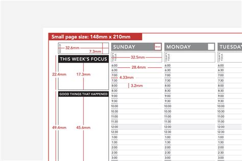 Weekly Layout Size Measurements Free Printable Passion Planner