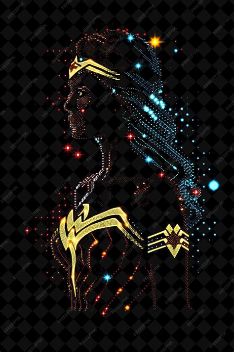 Premium Psd Lasso Pixel Item With Wonder Woman Design And Gold And
