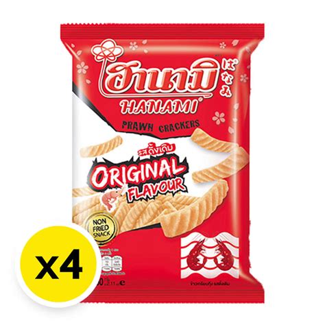 ฮานามิ ข้าวเกรียบกุ้ง รสต้นตำรับ 52 ก X 4 Makro Pro