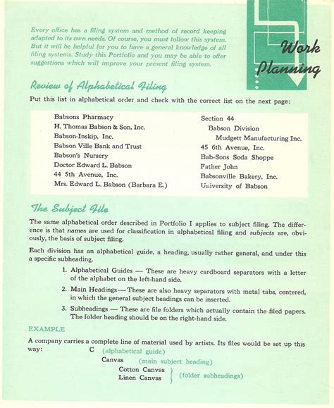 Unsolicited Advice Alphabetical Filing